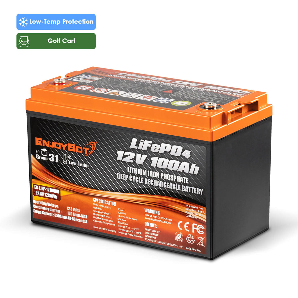 Enjoybot 72V 100Ah LiFePO4 Lithium Battery Set For Golf Cart, Electric ...