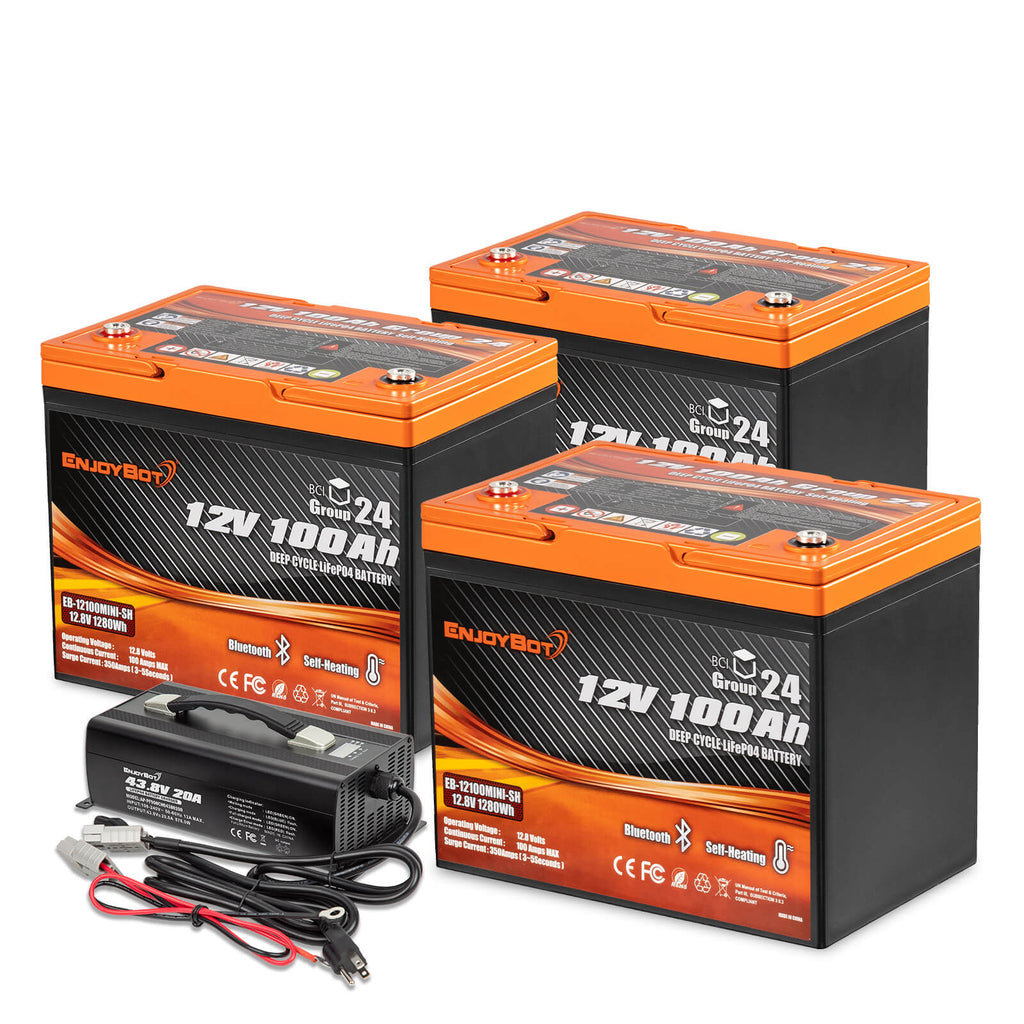 Enjoybot 36V LiFePO4 Lithium Trolling Motor Battery Set | Deep Cycle ...