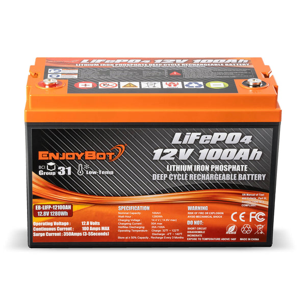 ENJOYBOT Used Second Hand Battery 12V 100AH LiFePO4 Lithium Battery ...