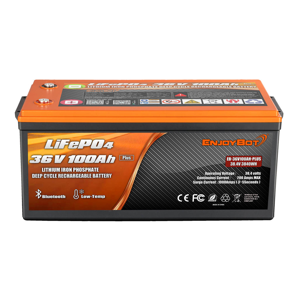 Enjoybot 72V 100Ah LiFePO4 Lithium Golf Cart Battery Set - 2 Batteries ...