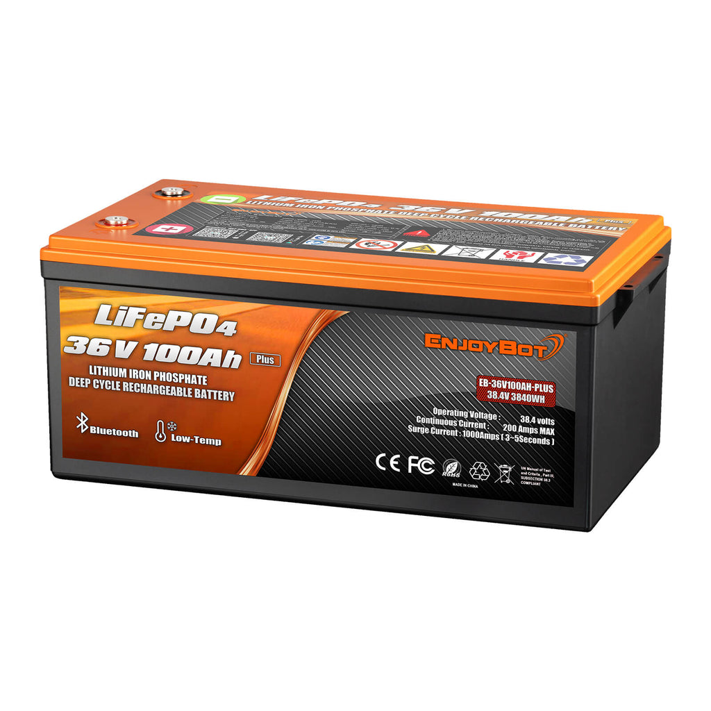Enjoybot 36V 100AH Plus Lithium Golf Cart Battery with Bluetooth & Low ...