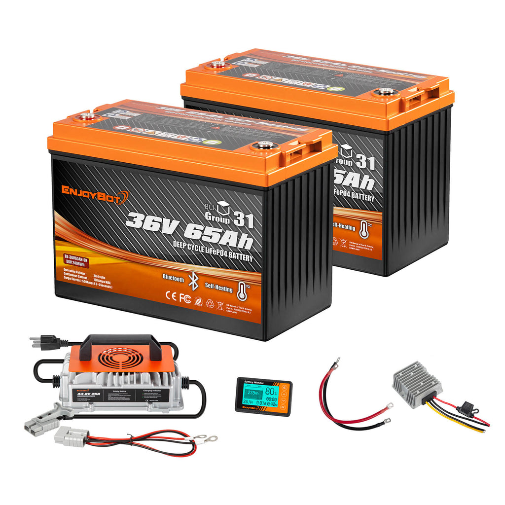 Enjoybot 36V 130Ah Lithium Golf Cart Battery Conversion Kit - 2 Batter ...