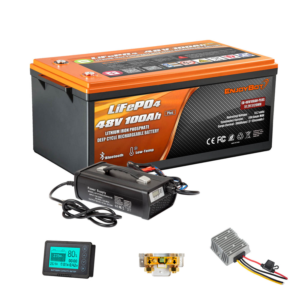 Enjoybot 48V 100Ah Plus Lithium Golf Cart Battery Conversion Kit ...