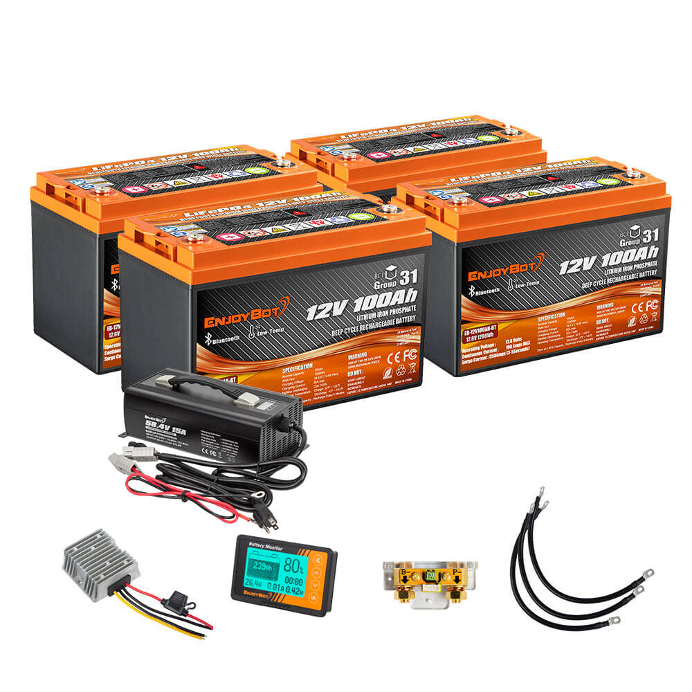Enjoybot 48V 100Ah Golf Cart Lithium Battery Conversion Kit - 4 Batter ...